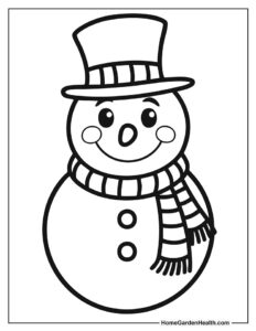 Snowman Christmas Holiday Coloring Printable Pages